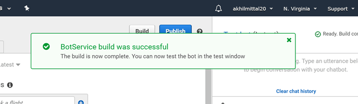 Creating A Chatbot Using Amazon Lex Service Day One Initial Bot